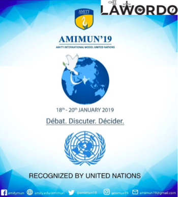Amity International Model United Nations 2019 - Lawordo.com